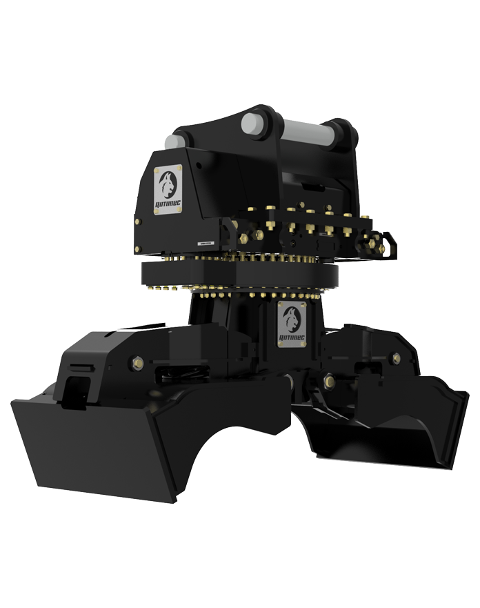 Waste Compaction Rotating Grapple - Loader Attachment - Rotobec
